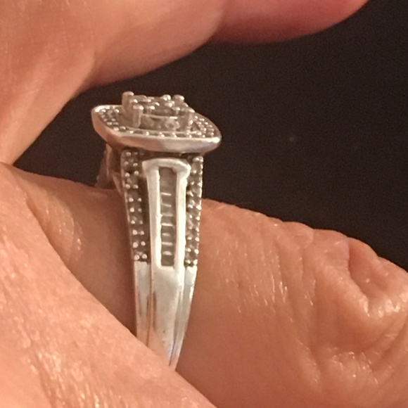 Jewelry | Solid Sterling Silver Diamond Engagement Ring | Poshmark